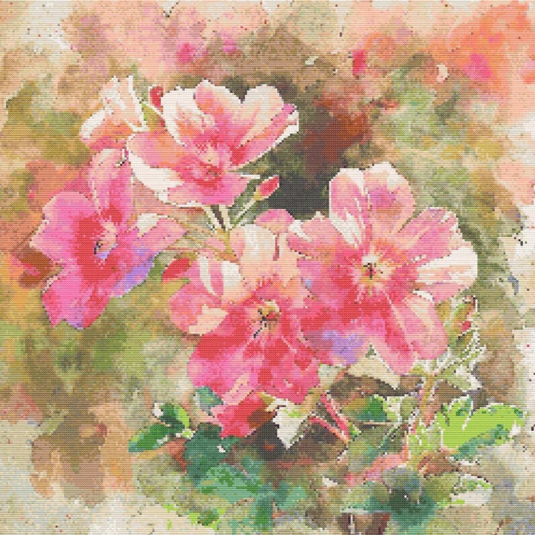 Geraniums 1 Cross-stitch Pattern Digital Download - Etsy