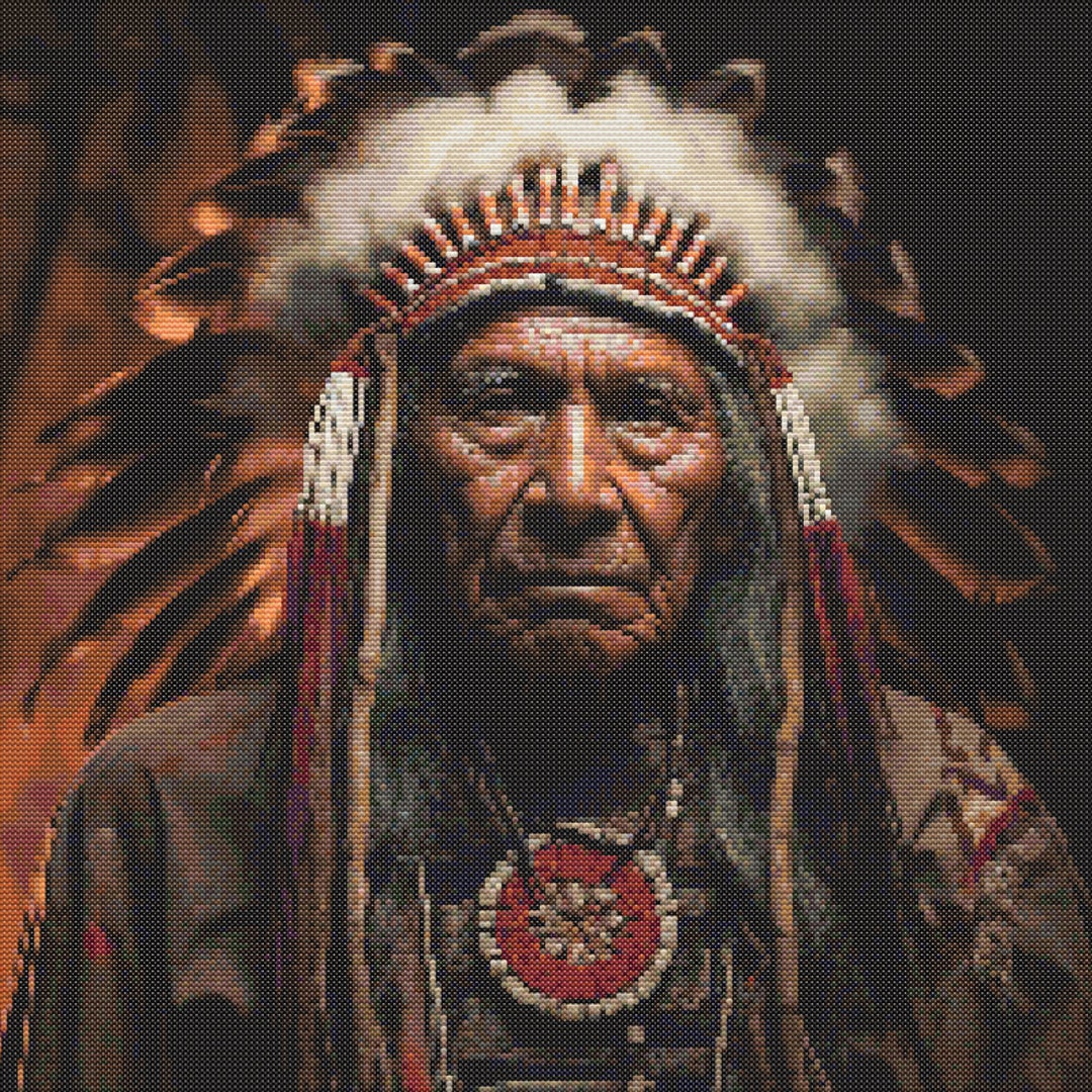Native American Indian Chief 1 Cross-stitch Pattern Digital Download - Etsy