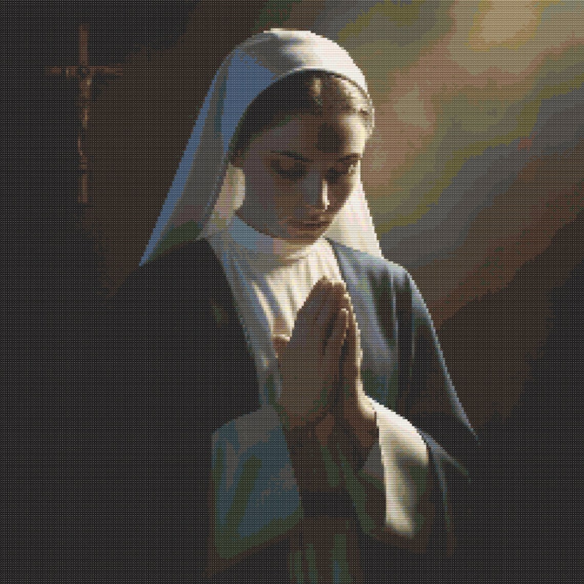 Catholic Nun Praying 2 Cross-stitch Pattern Digital Download - Etsy