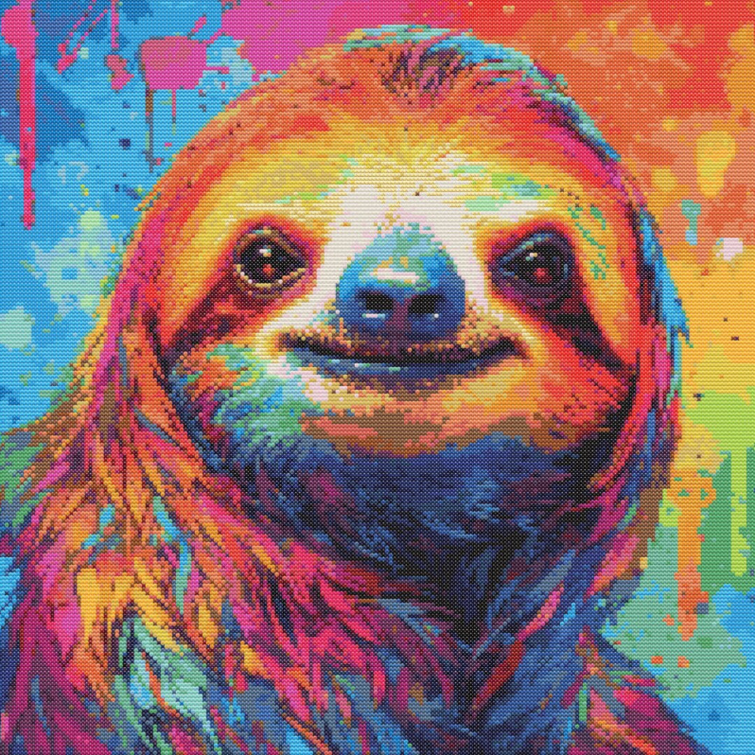 Sloth in Bright Colors 2 Cross-stitch Pattern Digital Download - Etsy