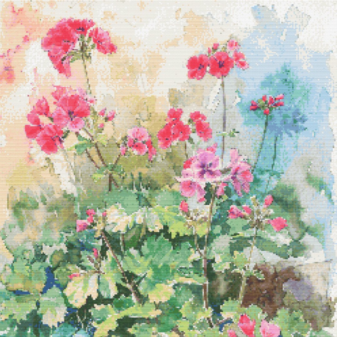 Geraniums 5 Cross-stitch Pattern Digital Download - Etsy