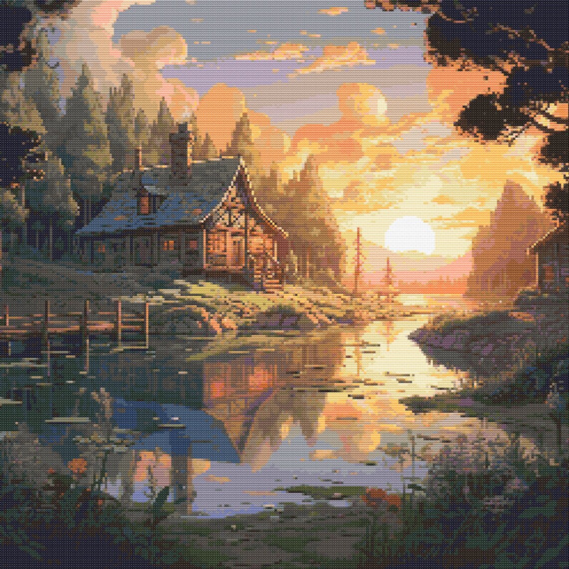 Cottagecore Scene 7 Cross-stitch Pattern Digital Download - Etsy
