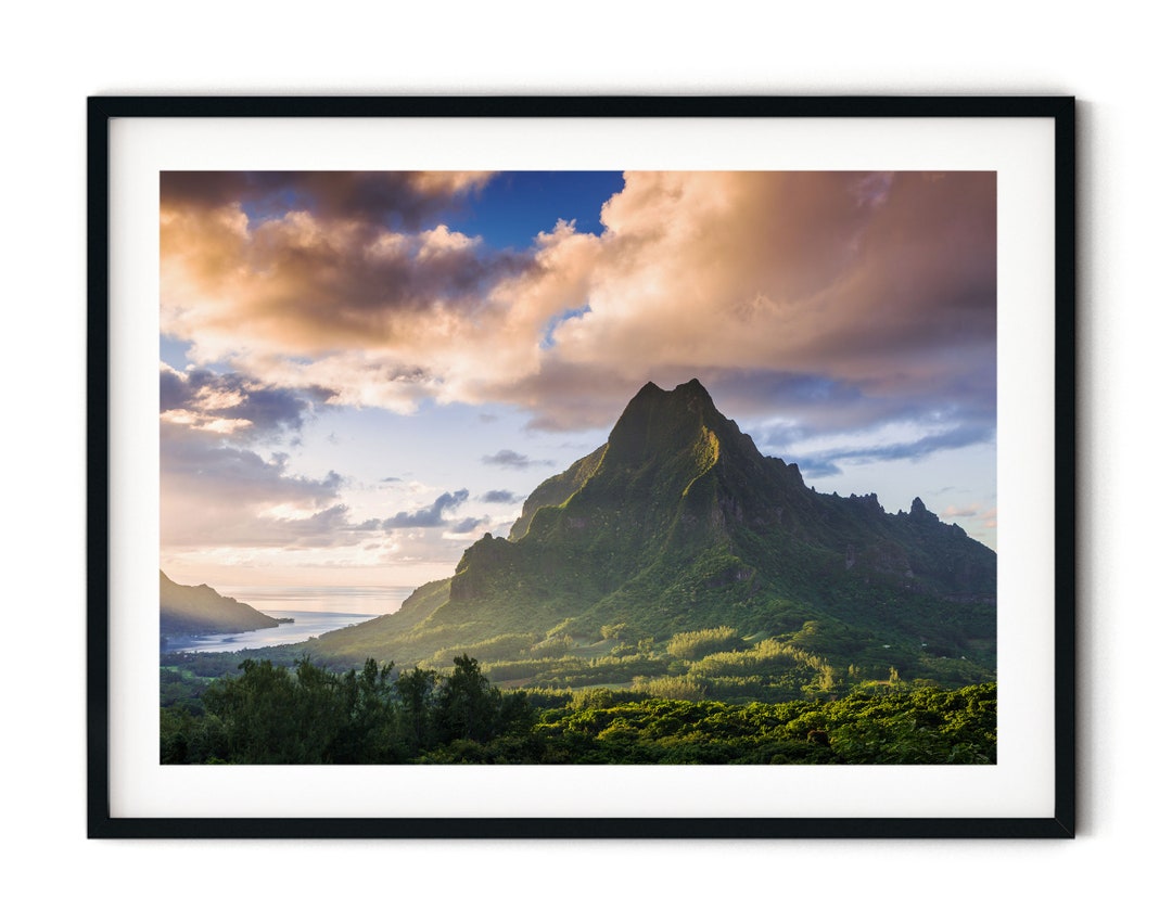 French Polynesia Wall Art Tropical Island Sunset Photo Print, Moorea ...