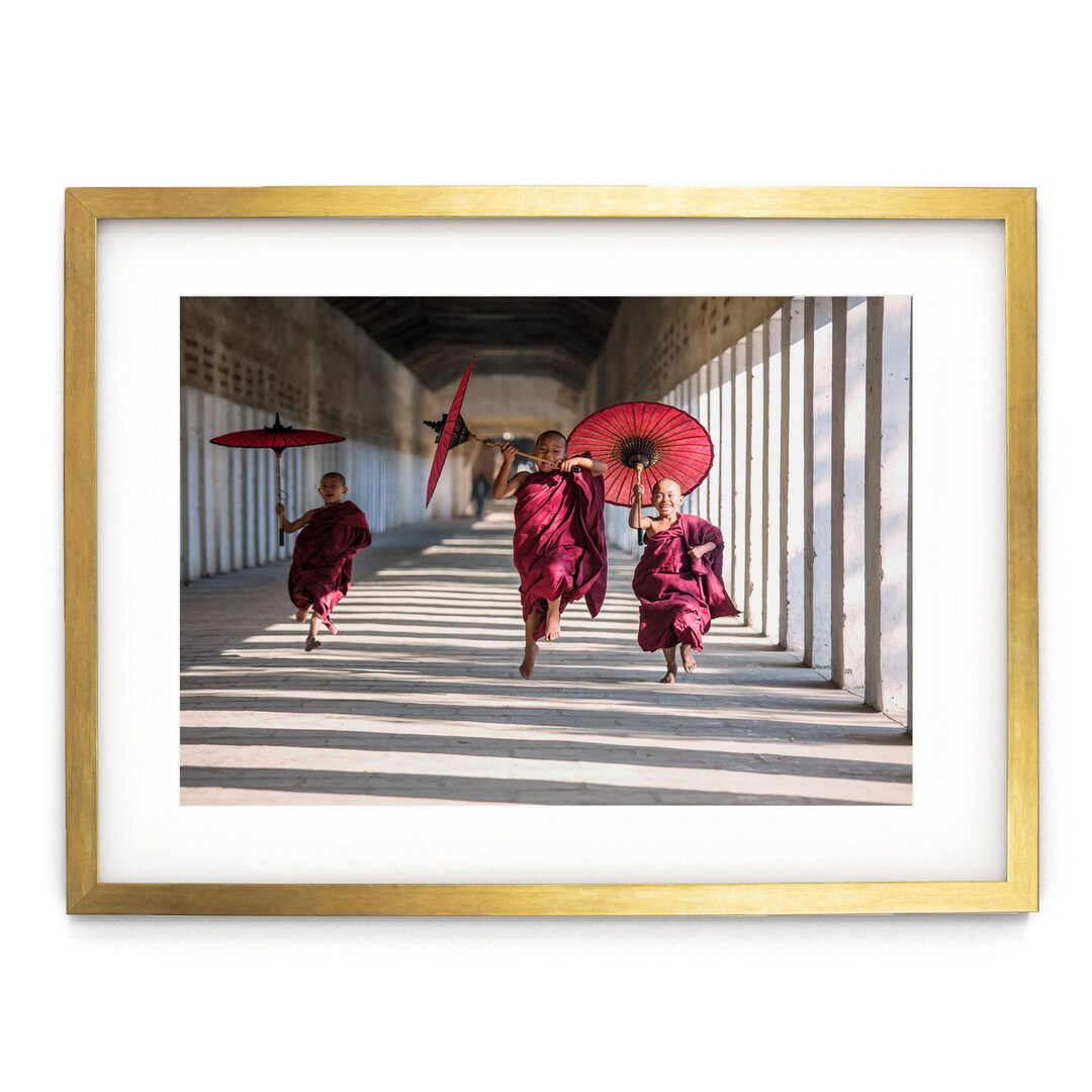 Buddhist Monks Print, Zen Wall Art, Motivational Art Framed or Unframed ...
