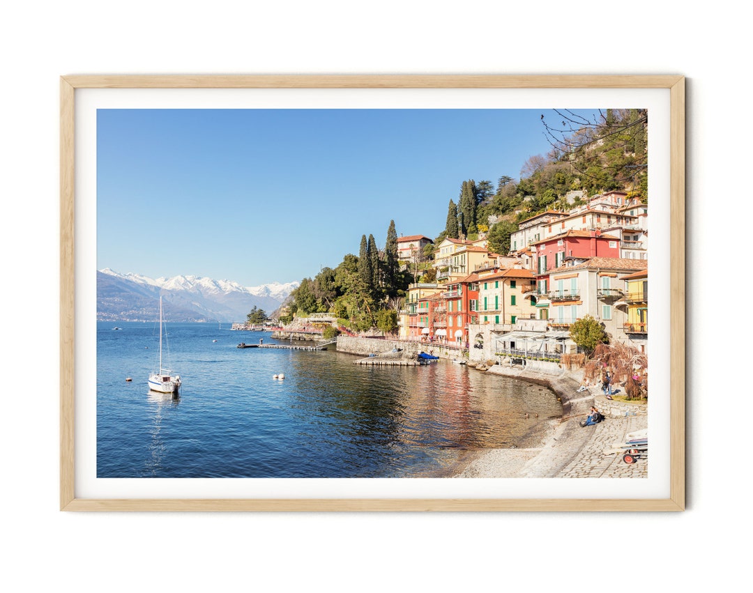 Lake Como Print, Italy Wall Art, Varenna Town Photo, Mountain Lake ...