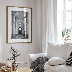 Moroccan Wall Art, Mosque Casablanca Morocco Black and White Fine Art ...