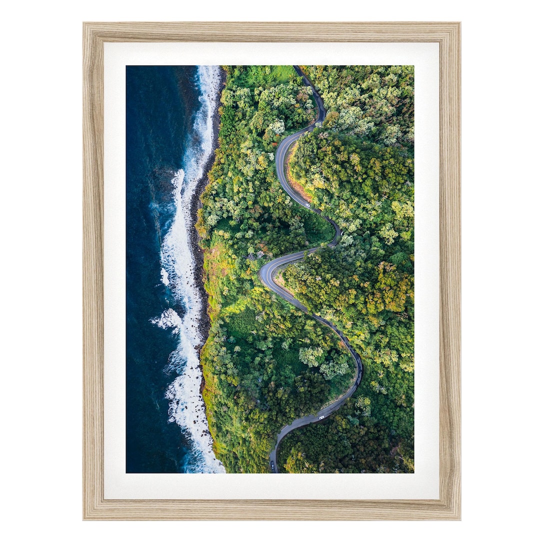 Coastal Wall Art, Hawaii Print, Road to Hana Aerial Photo, Ocean ...