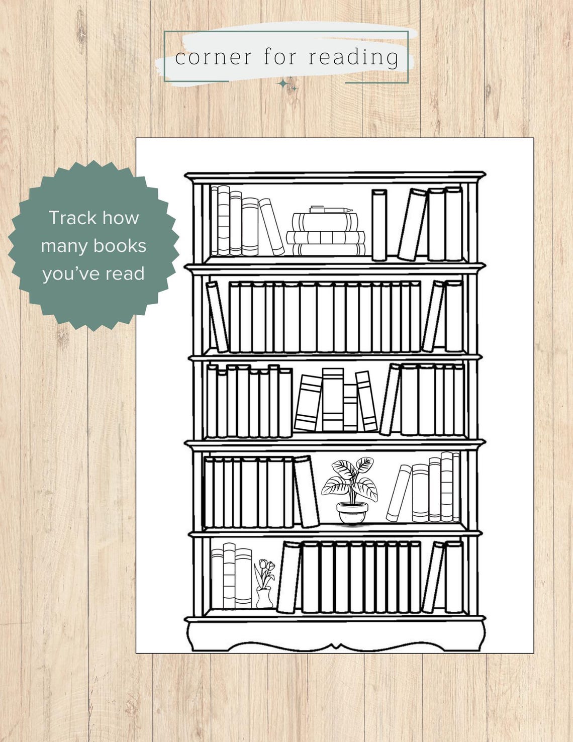 Book Tracking Coloring Page - Etsy
