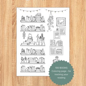 100 Books Coloring Page Tracker, Reading Log (digital Download) - Etsy