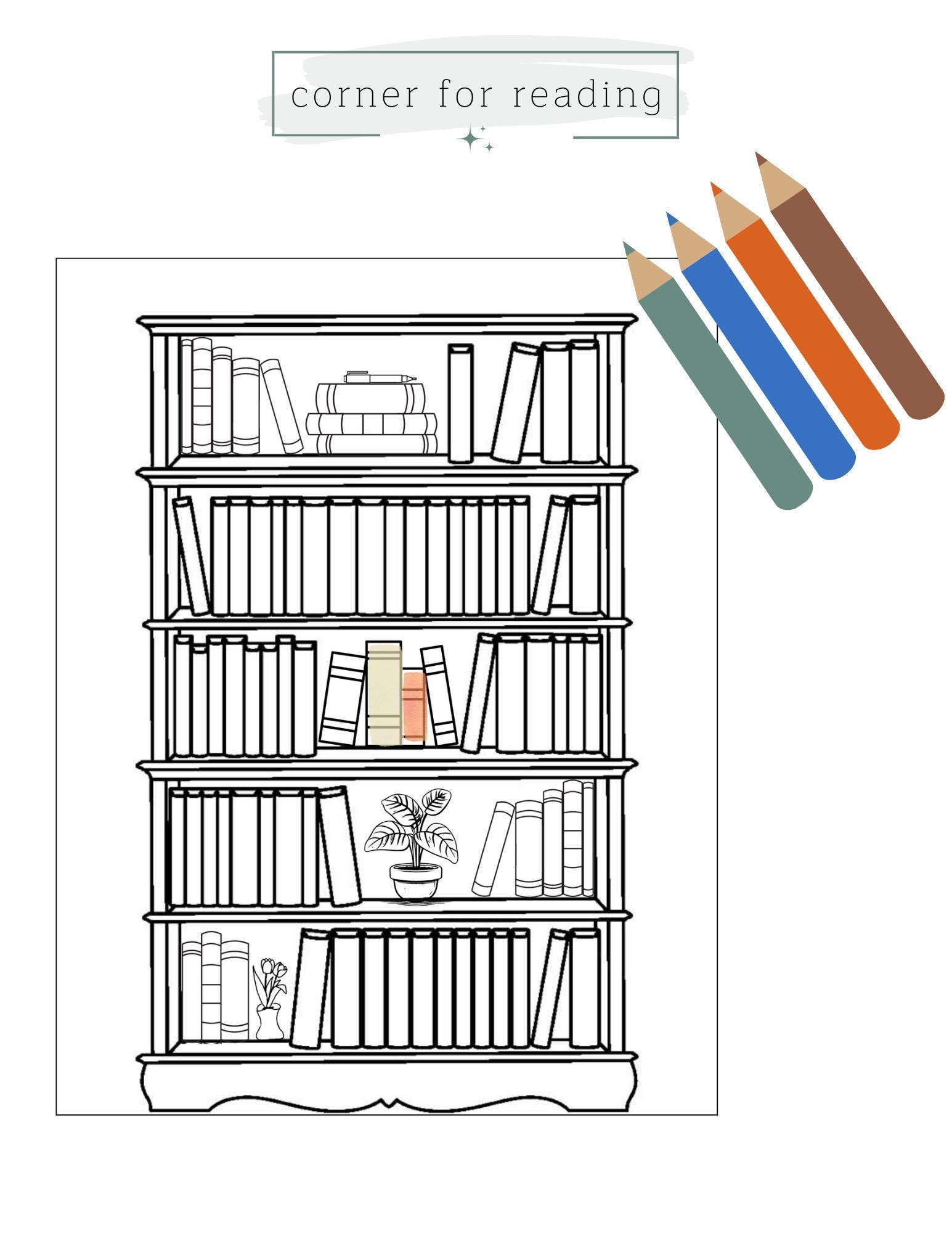 Book Tracking Coloring Page - Etsy