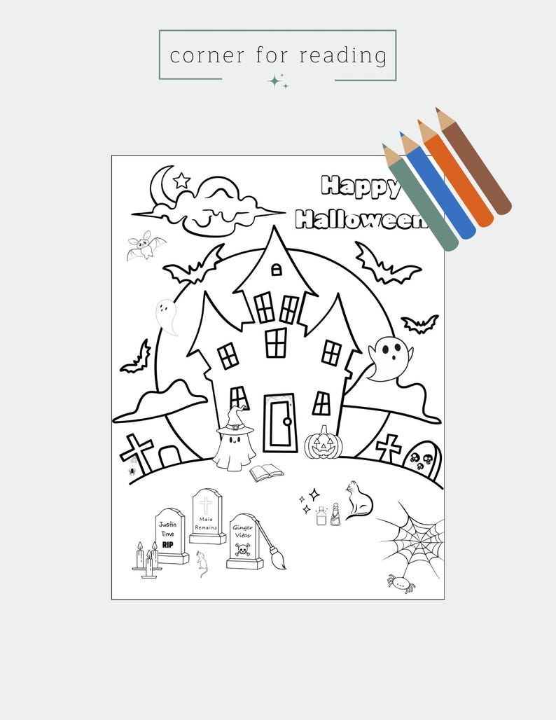 Halloween Coloring Page, Find the Hiding Pumpkins - Etsy