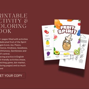 Fruit of the Spirit Kids Activity & Coloring Book / Christian Printable ...