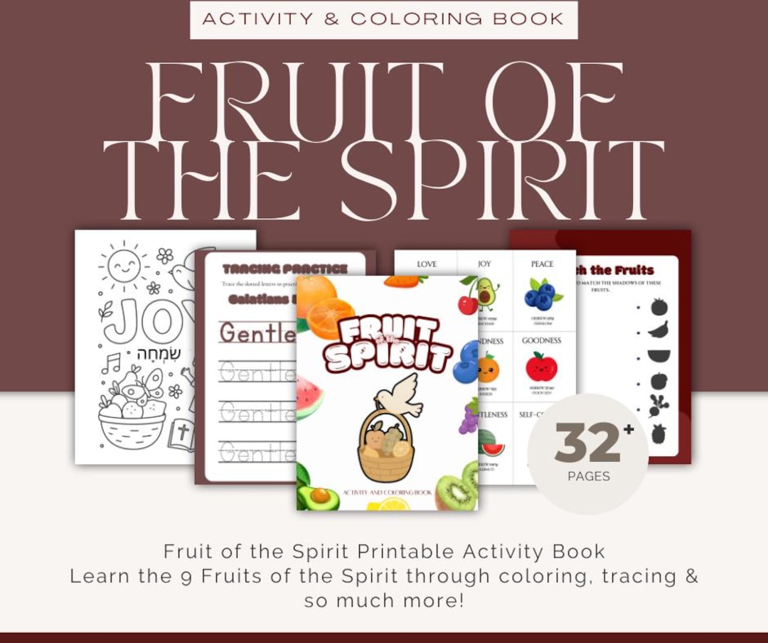 Fruit of the Spirit Kids Activity & Coloring Book / Christian Printable ...