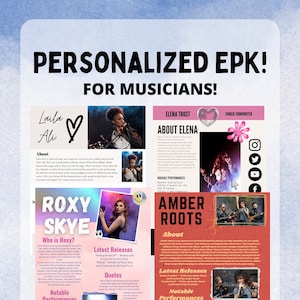Personalized EPK Canva Template | Music Press Release for Musician ...