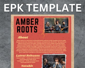 EPK Canva Template Minimalist | Music Press Release for Musician ...
