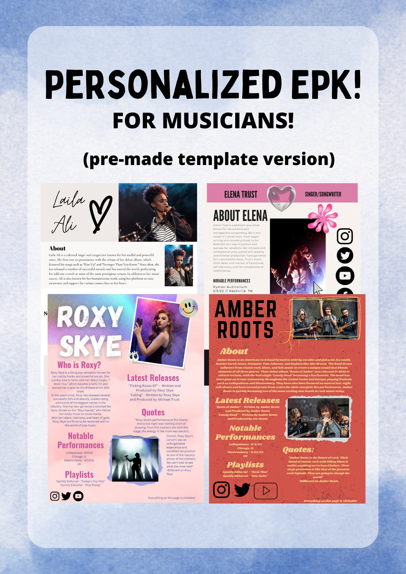Personalized Input EPK Canva Template | Music Press Release for ...