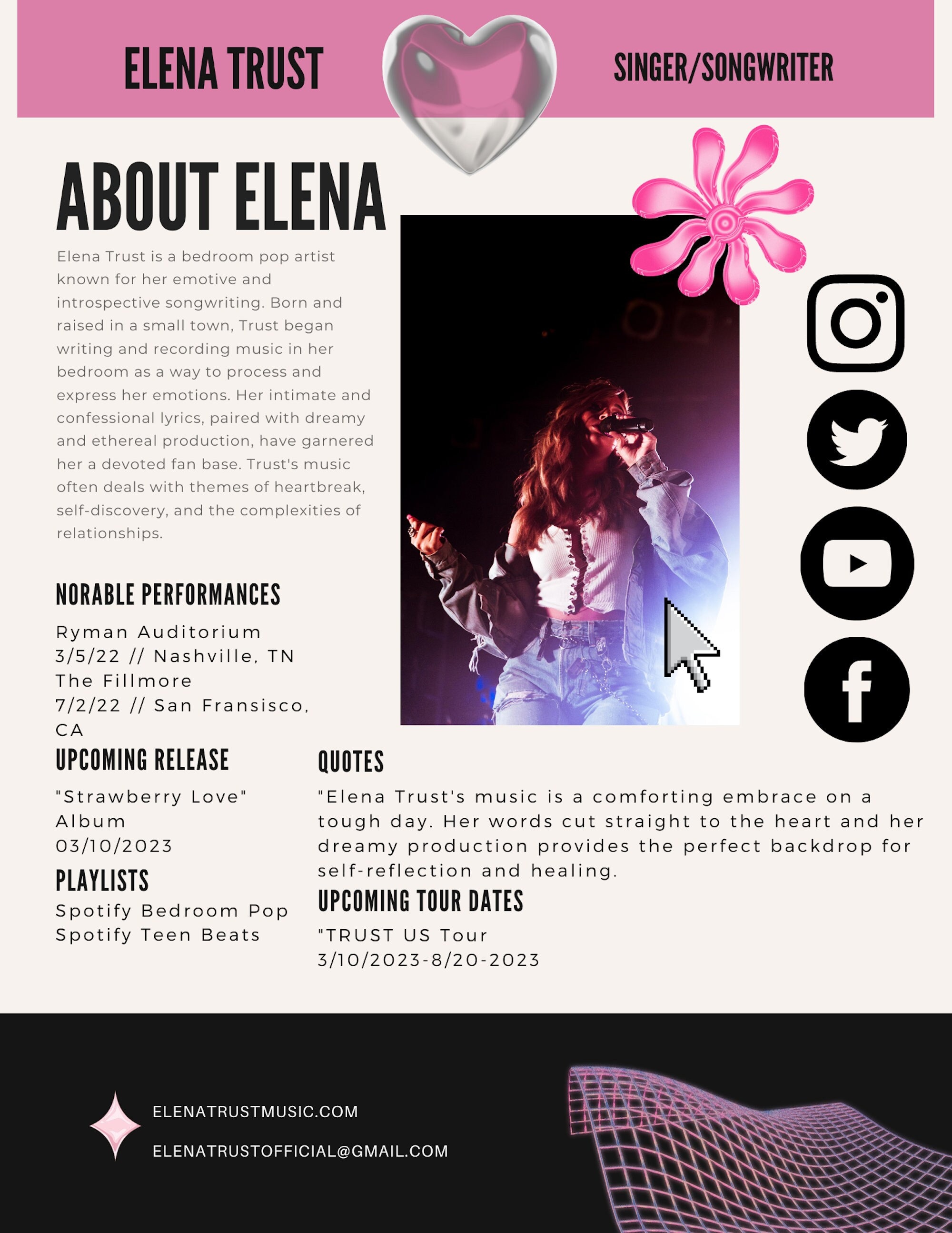 Personalized EPK Canva Template | Music Press Release for Musician ...