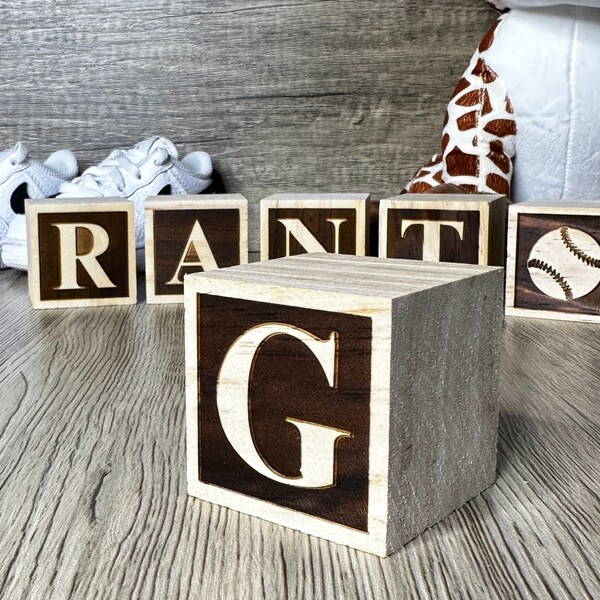 Large Wooden Baby Shower Blocks - Etsy