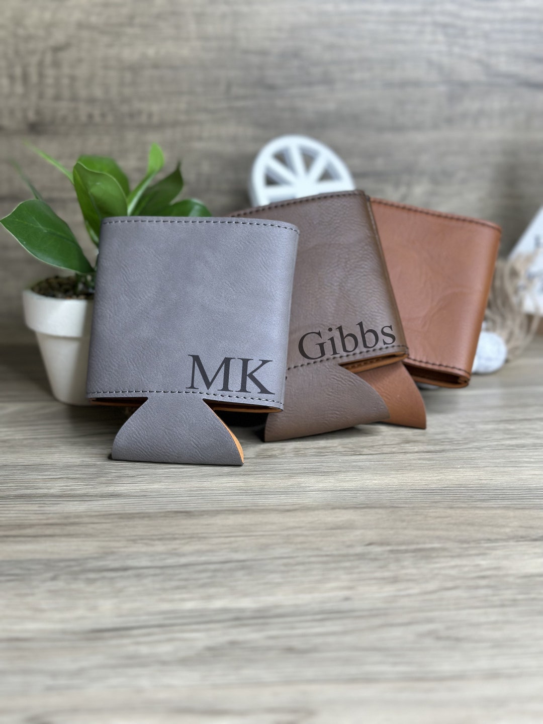 Personalized Engraved Leather Can Coolers-unique Groomsmen Gifts ...