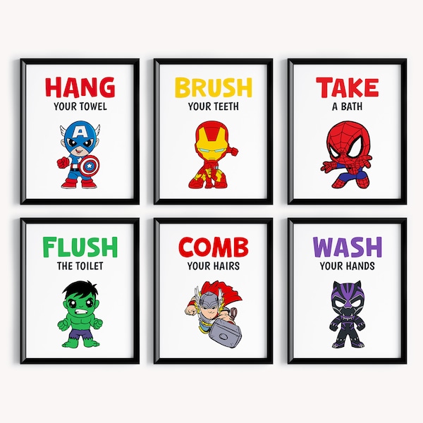 Bathroom Rules Art - Etsy