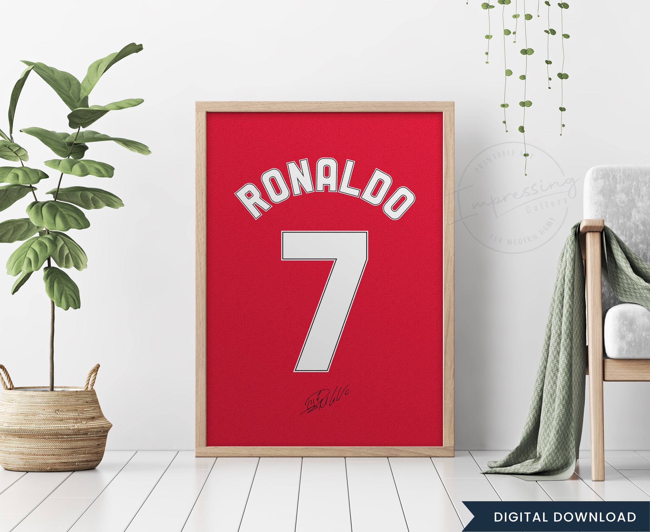 T-shirt Wall Art, Cristiano Ronaldo Print, Soccer Wall Art, Ronaldo ...