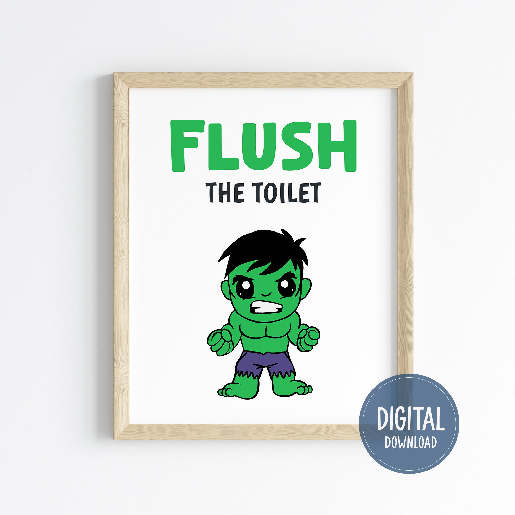 Set of 4 Superhero Kids Bathroom Art, Bathroom Wall Art, Kids Bathroom ...