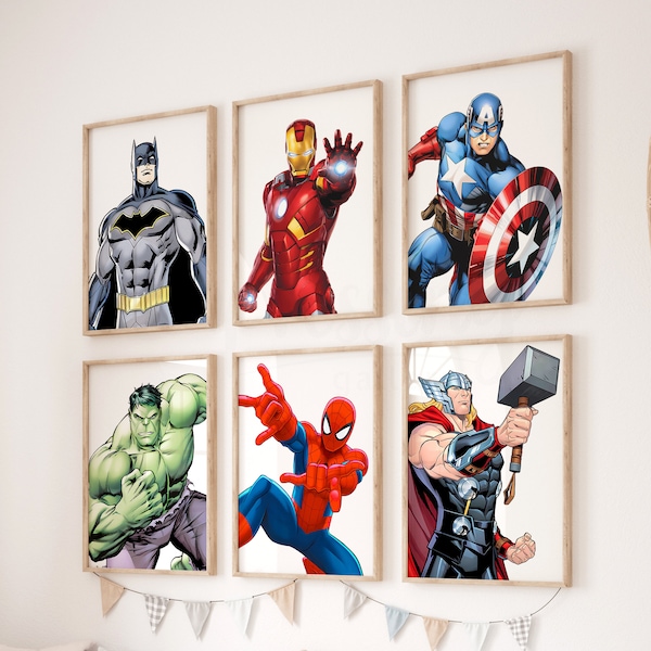Superhero Wall Art - Etsy