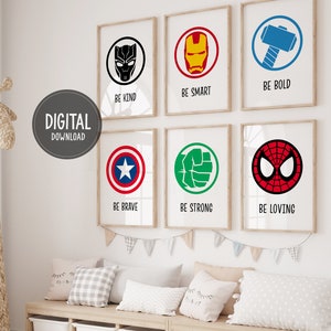 Superhero Affirmations Prints, Avengers, Hulk, Spiderman, Thor ...