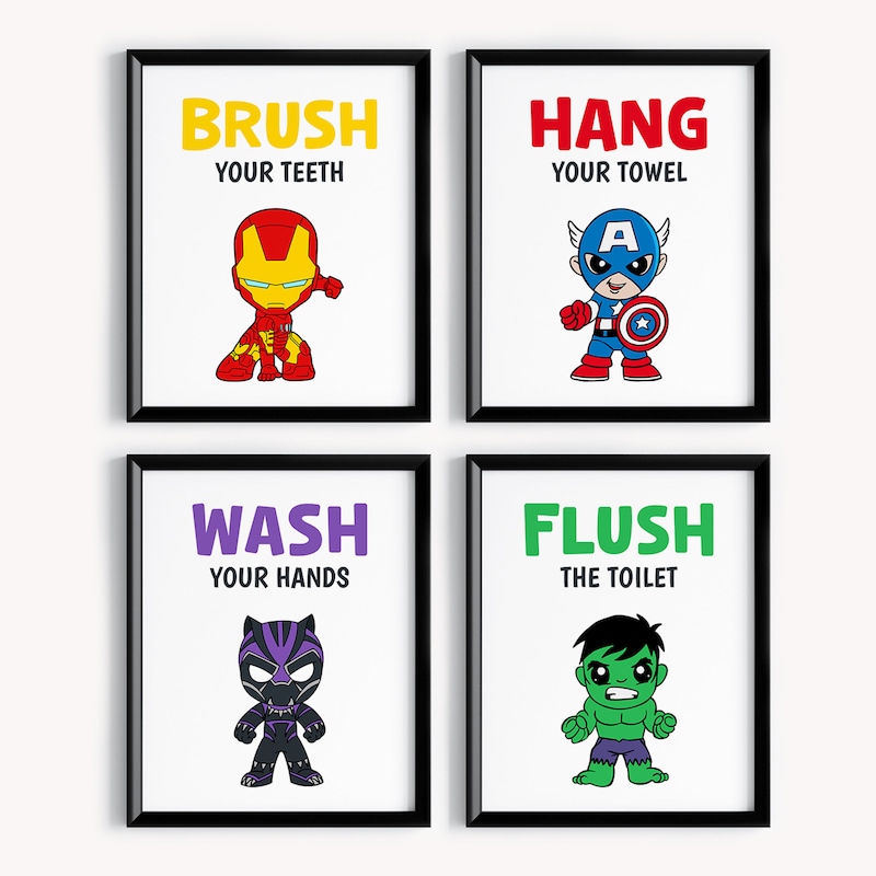 Superhero Bathroom - Etsy