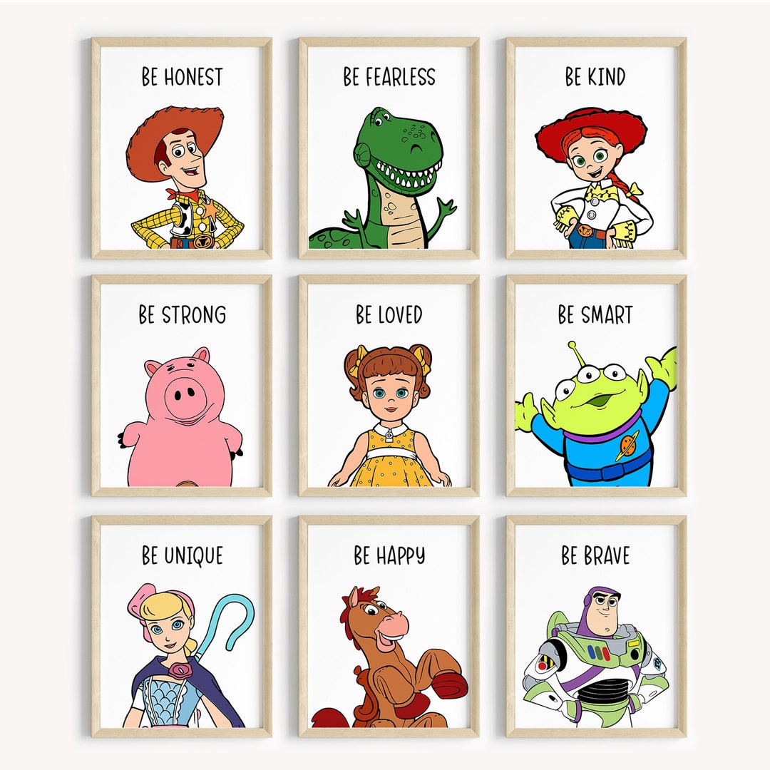 Toy Story Affirmations Prints Set of 9, Nursery Prints, Toddler Wall ...
