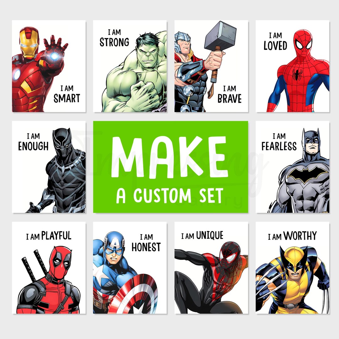 Make a Custom Set - Superhero Affirmations Prints, Digital Download - Etsy