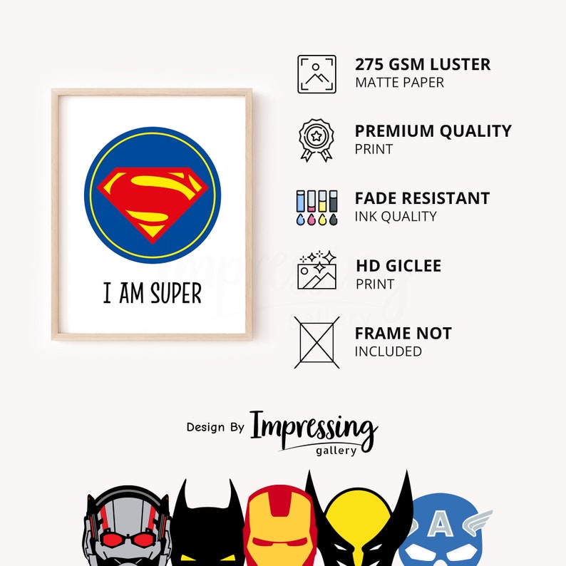 Superhero Affirmations Prints, Spiderman, Ironman, Hulk, Thor, Captain ...
