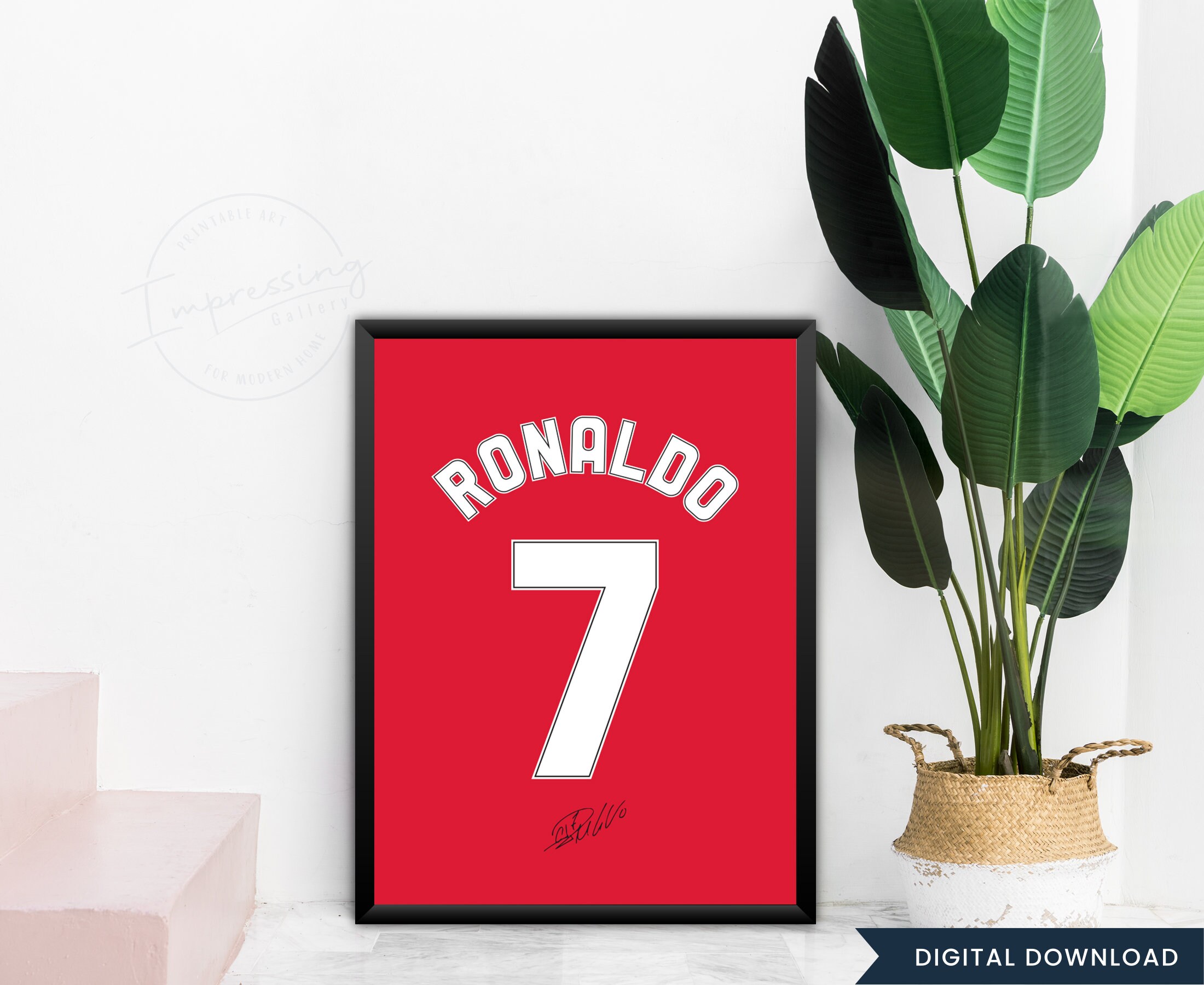 T-shirt Wall Art, Cristiano Ronaldo Print, Soccer Wall Art, Ronaldo ...