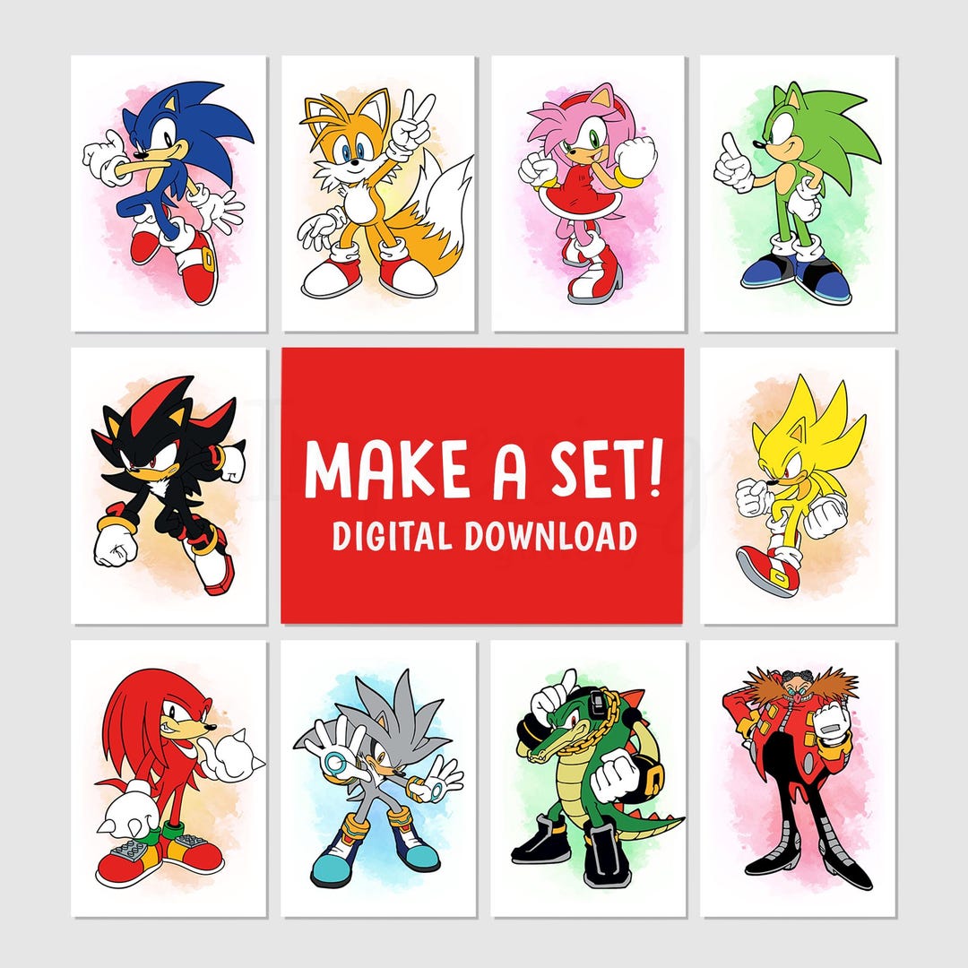 Make a Set Sonic Hedgehog Prints, Watercolor Posters, Sonic Hedgehog ...