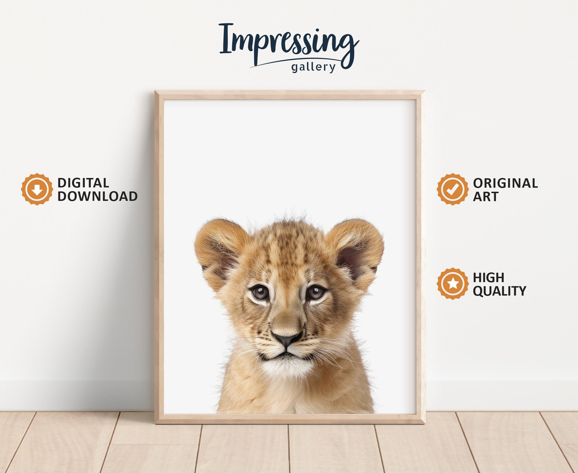 Lion Cub Printable Wall Art Safari Animals Baby Lion - Etsy