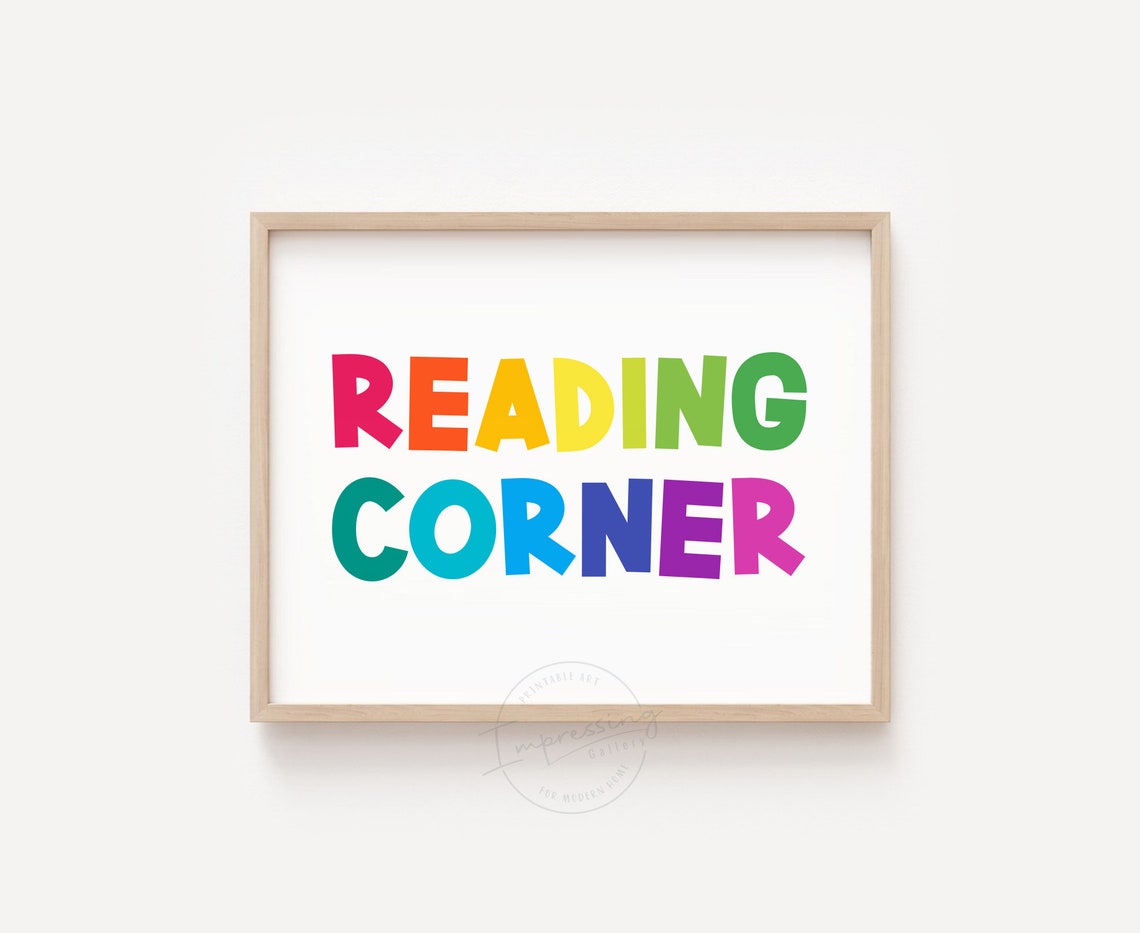 Reading Corner Classroom Art Library Art Kids Room Decor - Etsy