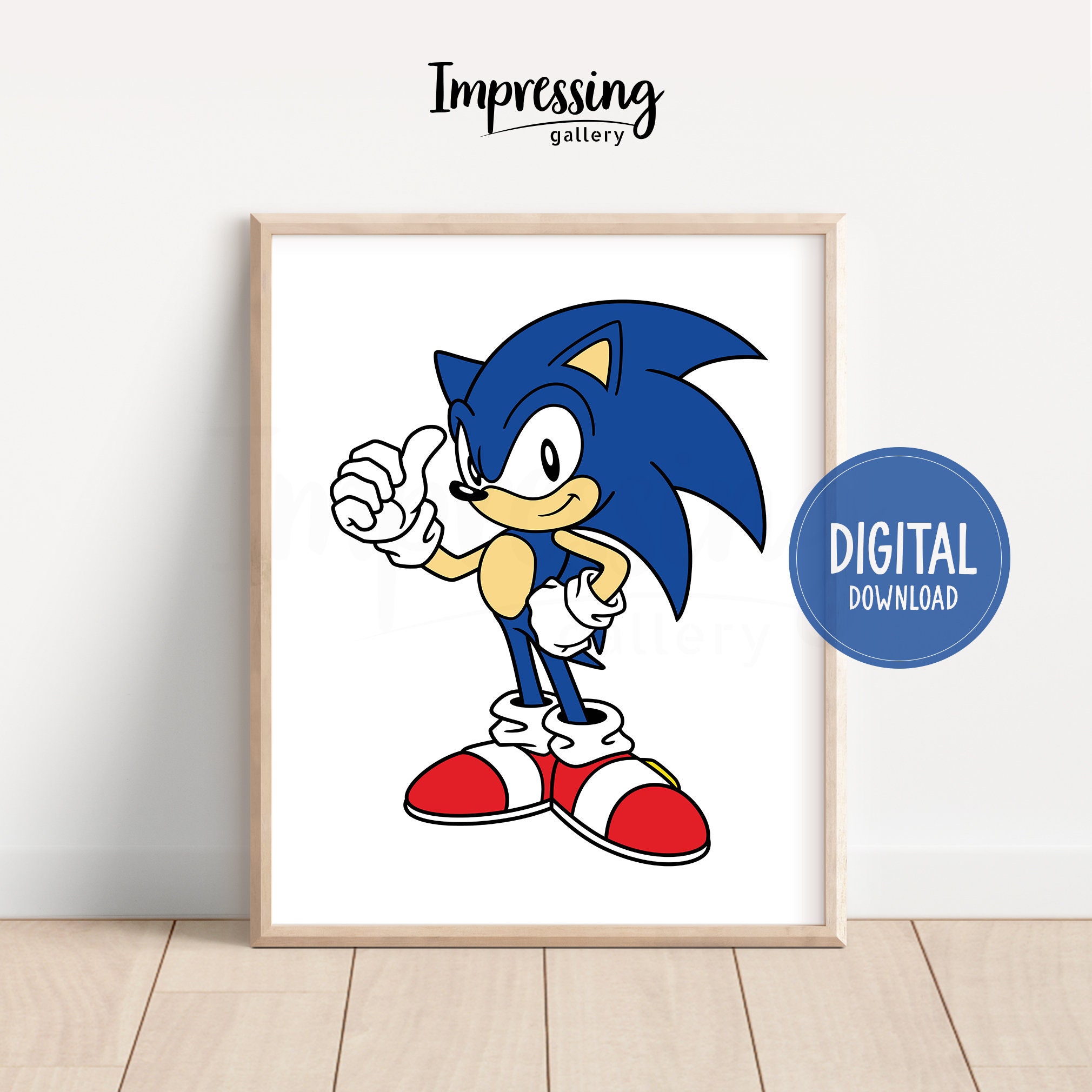 Sonic Hedgehog Wall Art, Set of 6, Superhero Posters, Sonic Hedgehog ...
