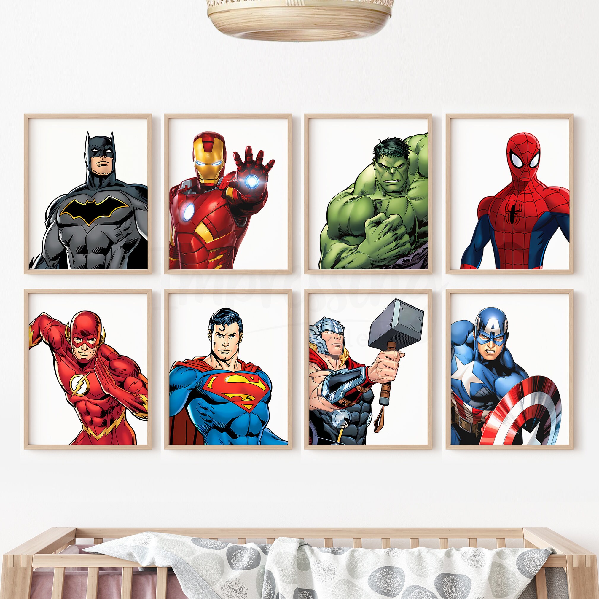 Make a Set Superhero Wall Art, Superhero Prints for Little Boys Bedroom ...