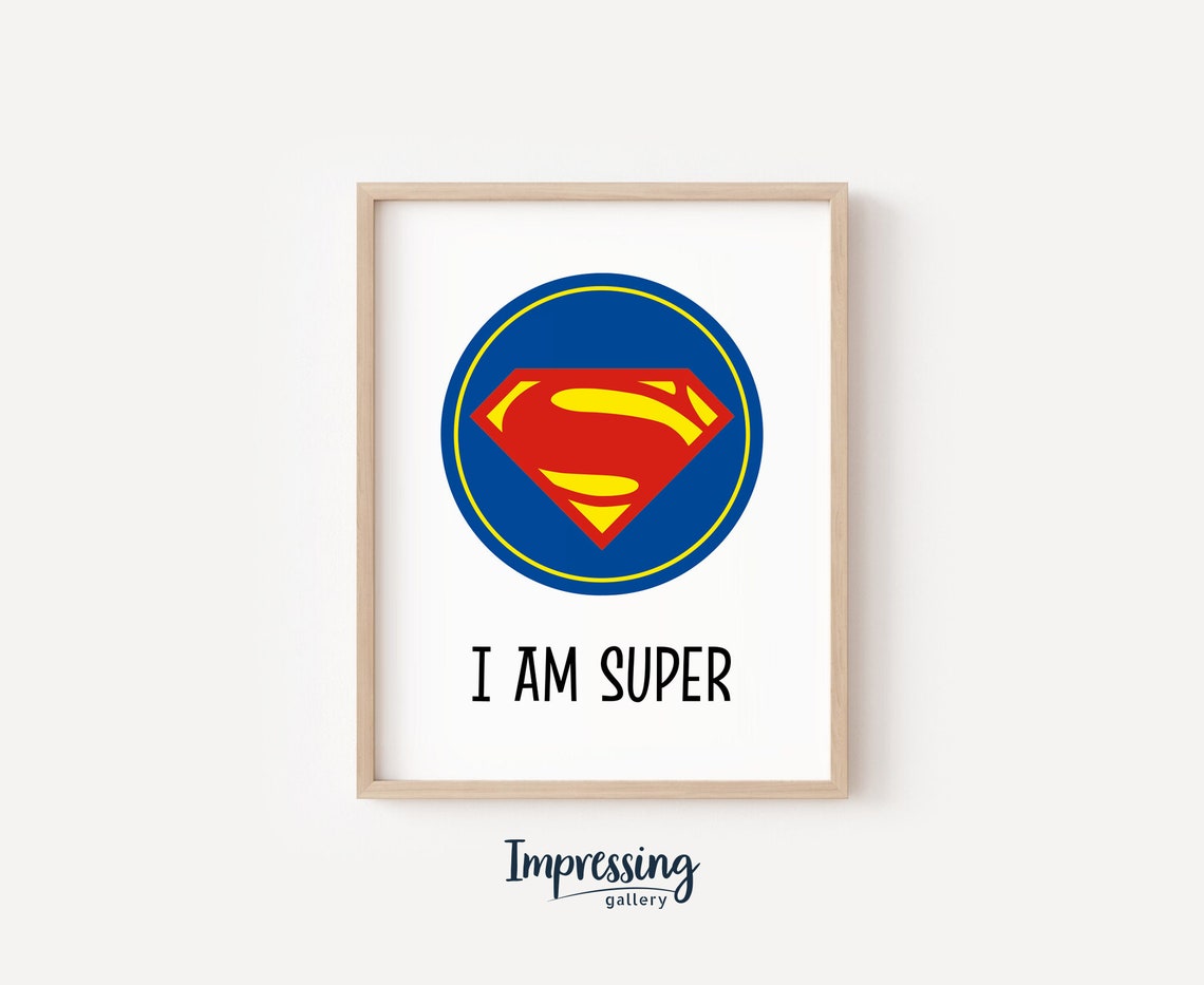 I Am Affirmations Superhero Set of 8 Superhero Wall Art - Etsy