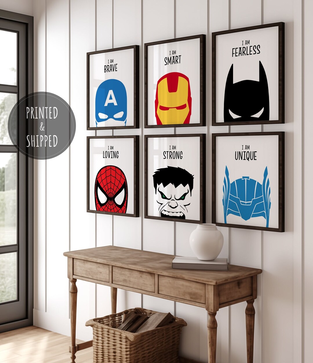 I Am Brave Superhero Affirmations, Toddler Bedroom Prints, Superhero ...