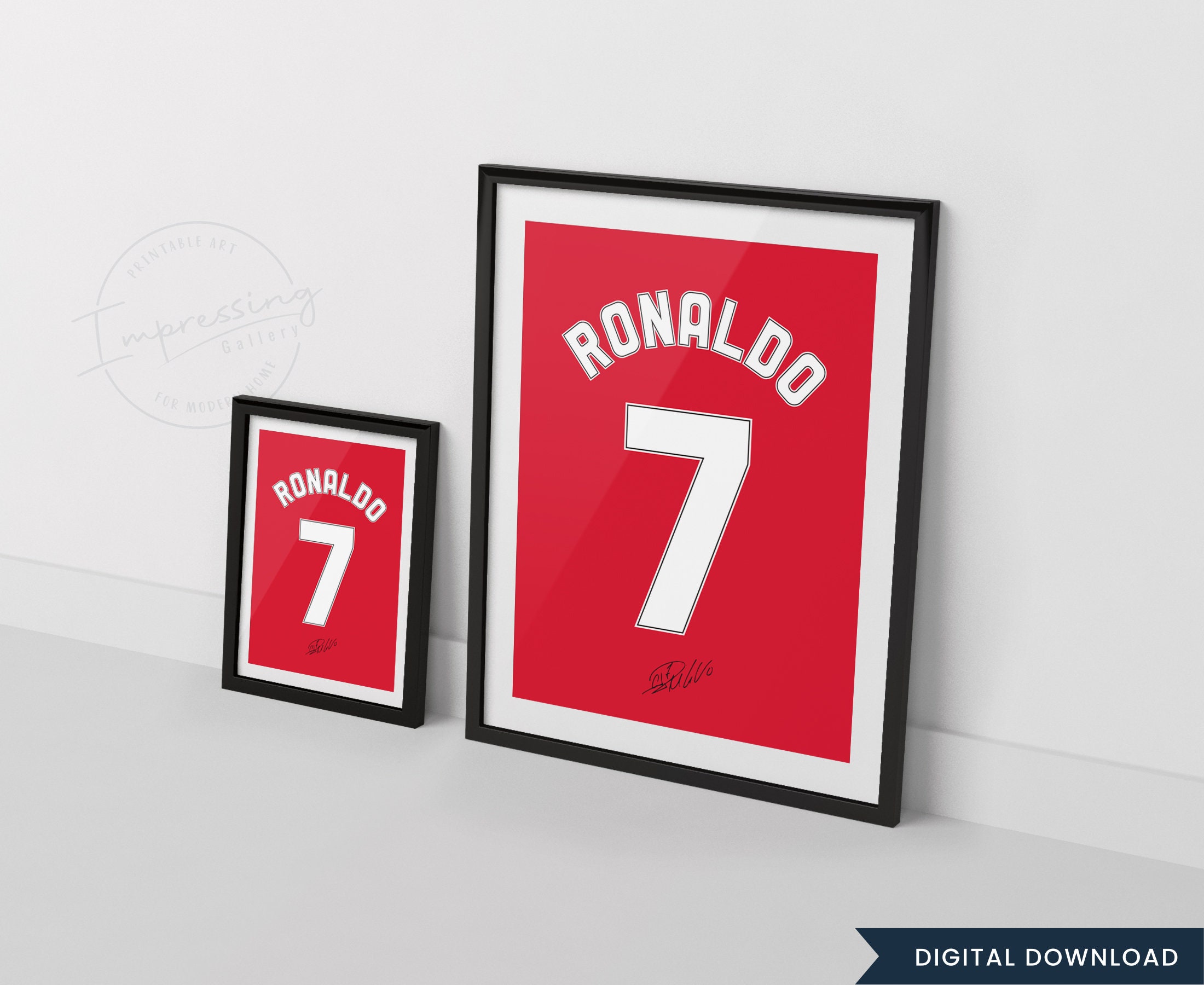 T-shirt Wall Art, Cristiano Ronaldo Print, Soccer Wall Art, Ronaldo ...