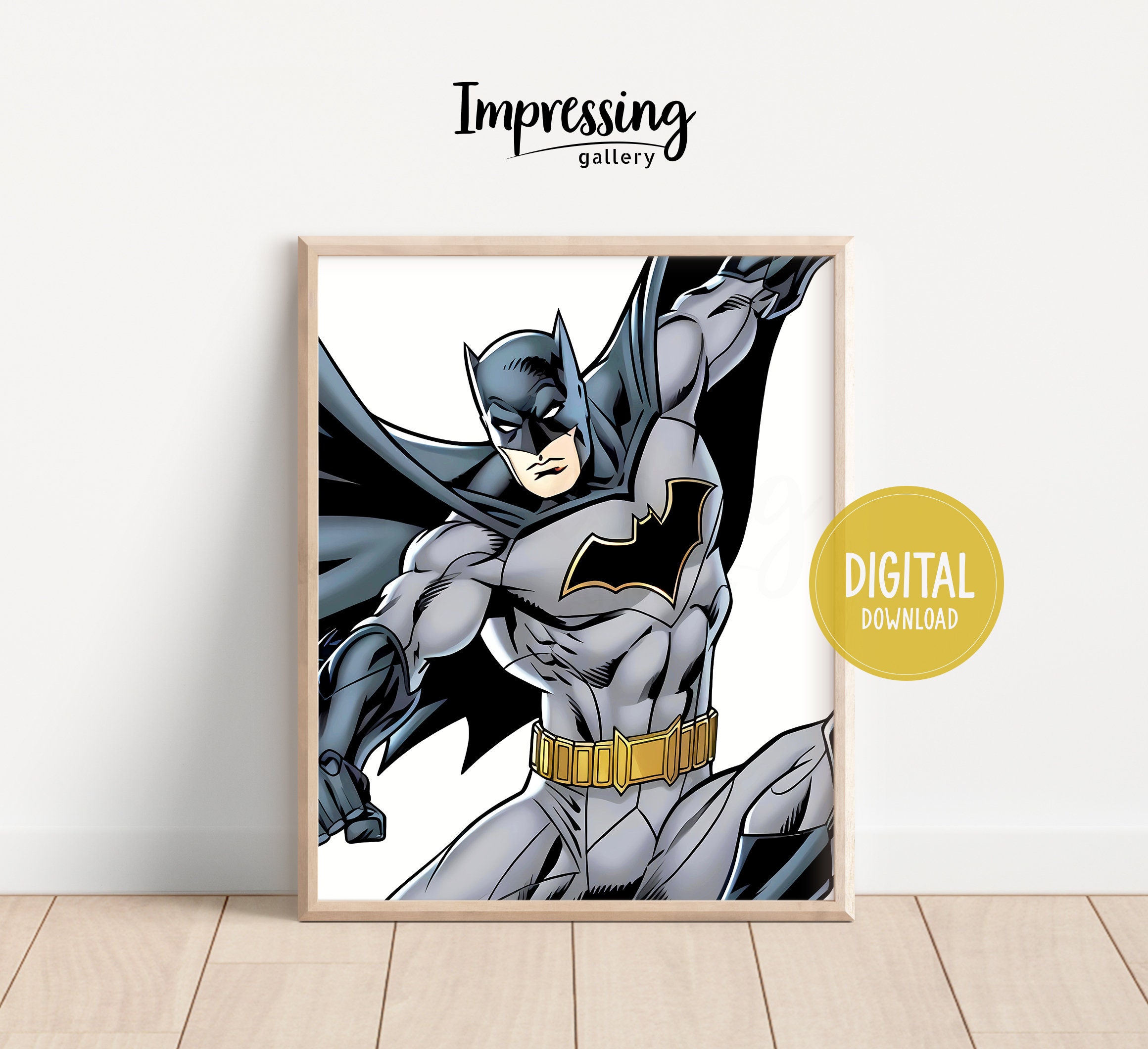 Batman Themed Personalised Name Wall Art, Set of 3 Prints, Batman ...