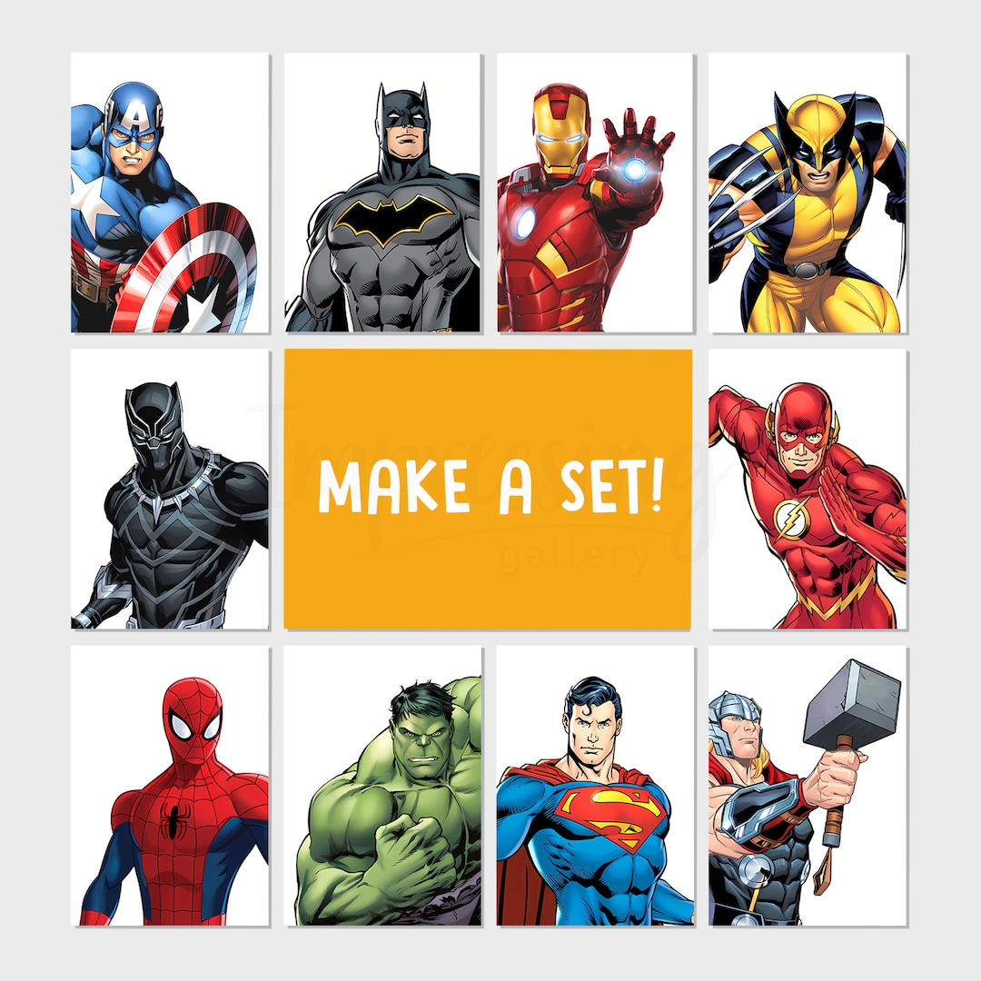 Make a Set Superhero Wall Art, Superhero Prints for Little Boys Bedroom ...