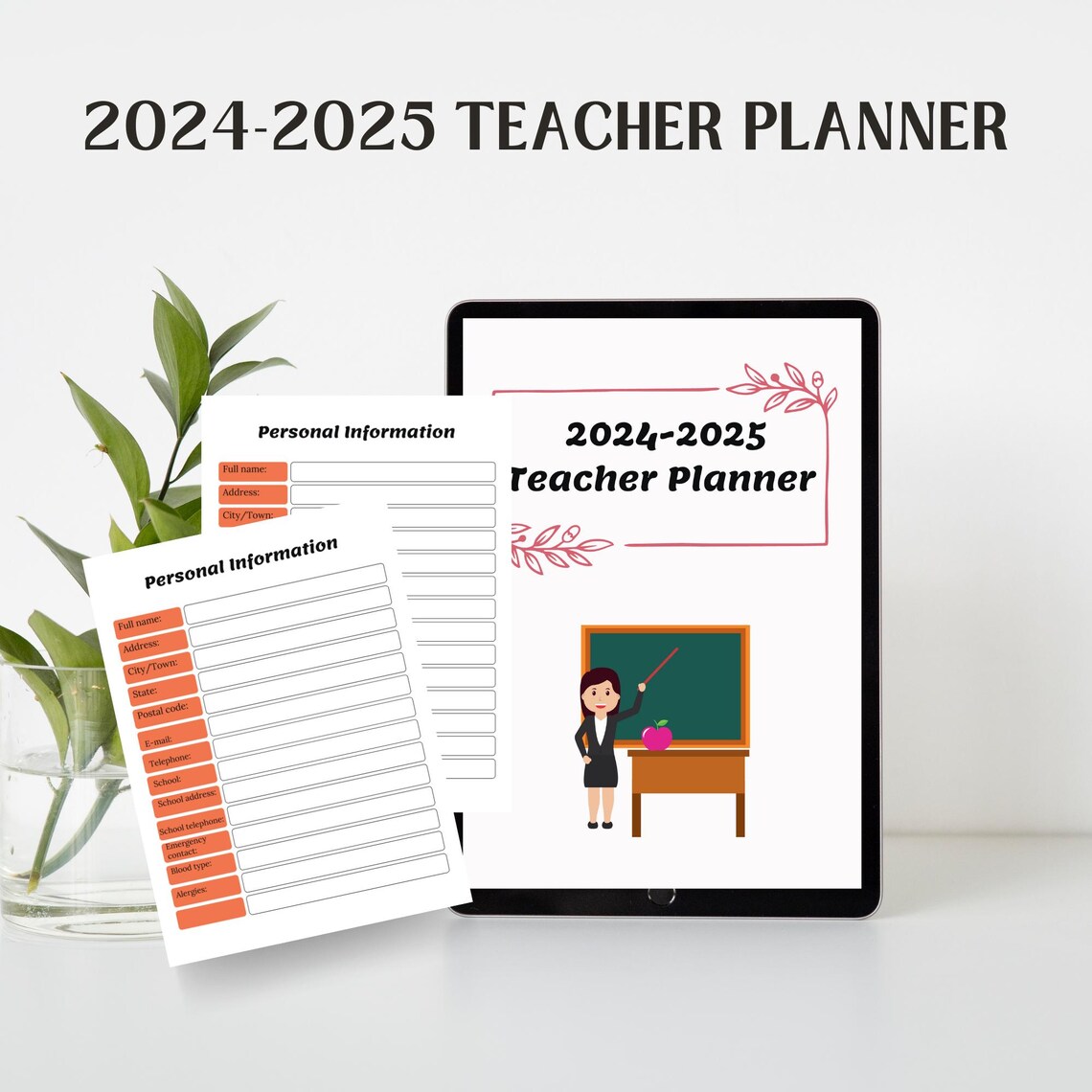 2024-2025 Teacher Planner, Digital Lesson Plan Organizer Undated ...