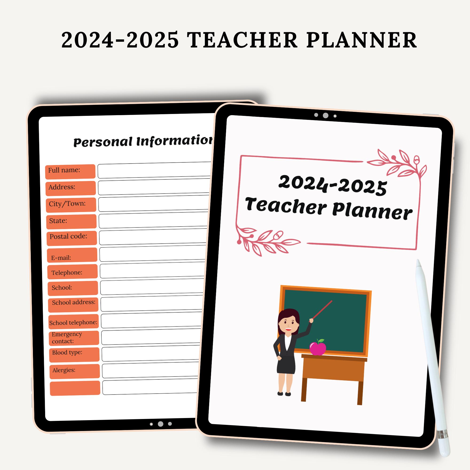 2024-2025 Teacher Planner, Digital Lesson Plan Organizer | Undated ...