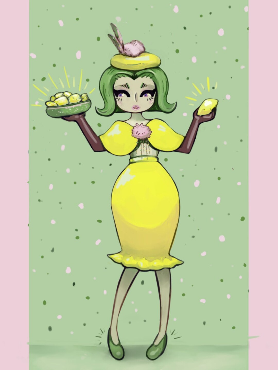 Lemon Lady Digital Print - Etsy