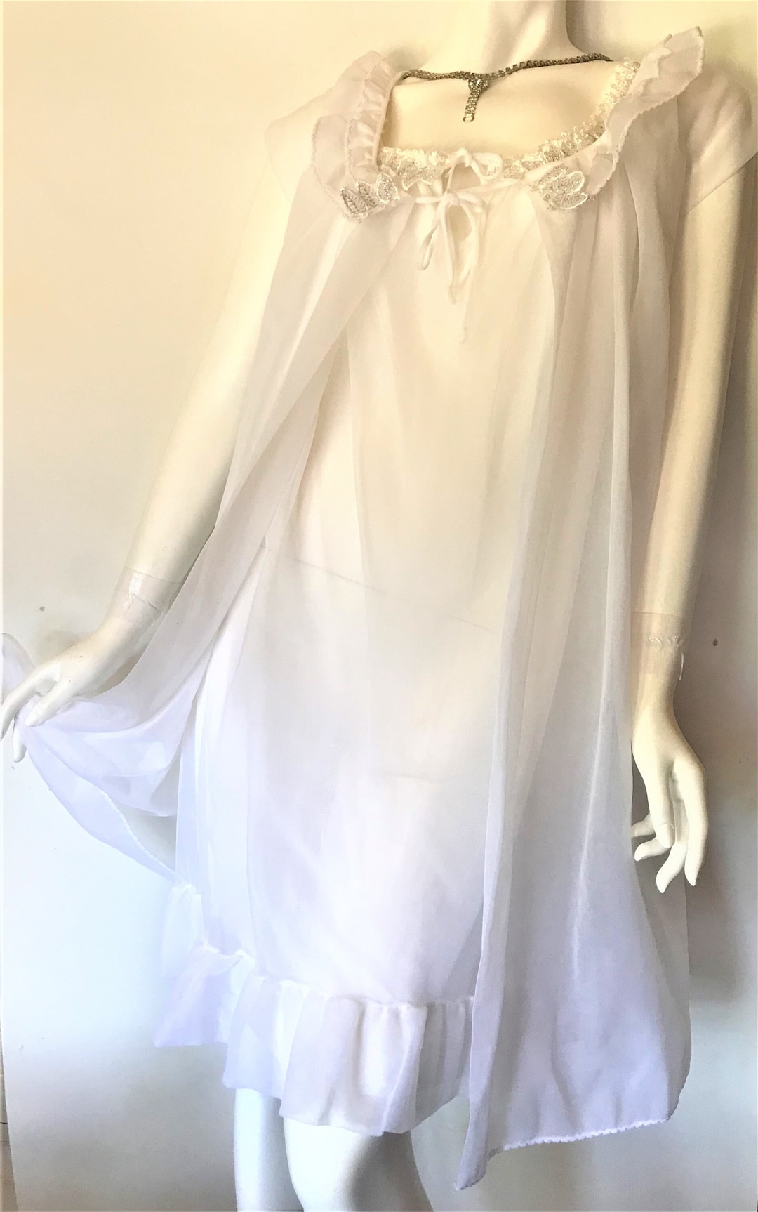 BALMORAL aus Vintage 1950s Sheer White Peignoir Bust 102cm/40 Size SSW ...