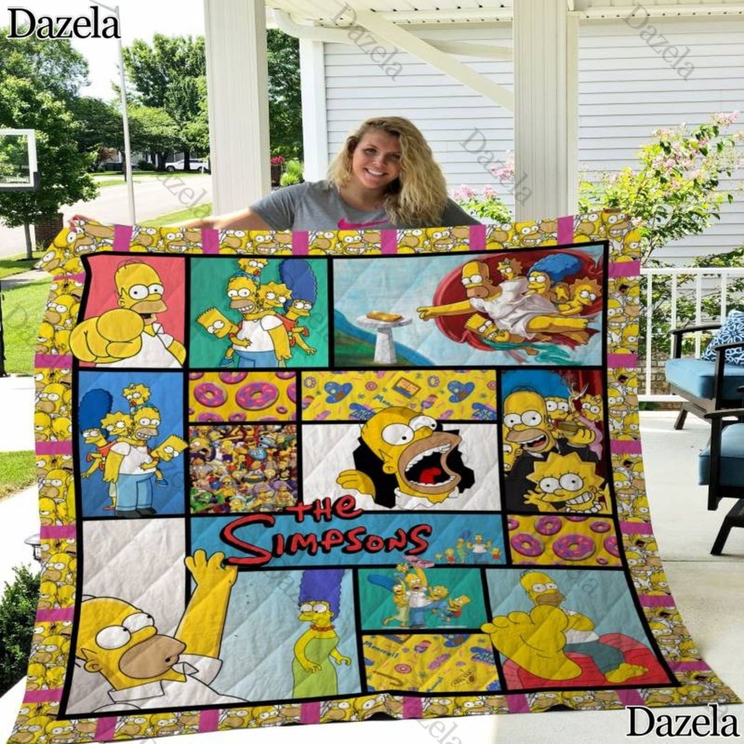 The Simpsons Family Quilt Blanket the Simpsons Movie Blanket - Etsy
