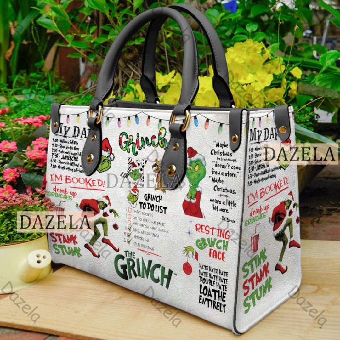 The Grinch Christmas Handbag the Grinch Christmas Leather - Etsy