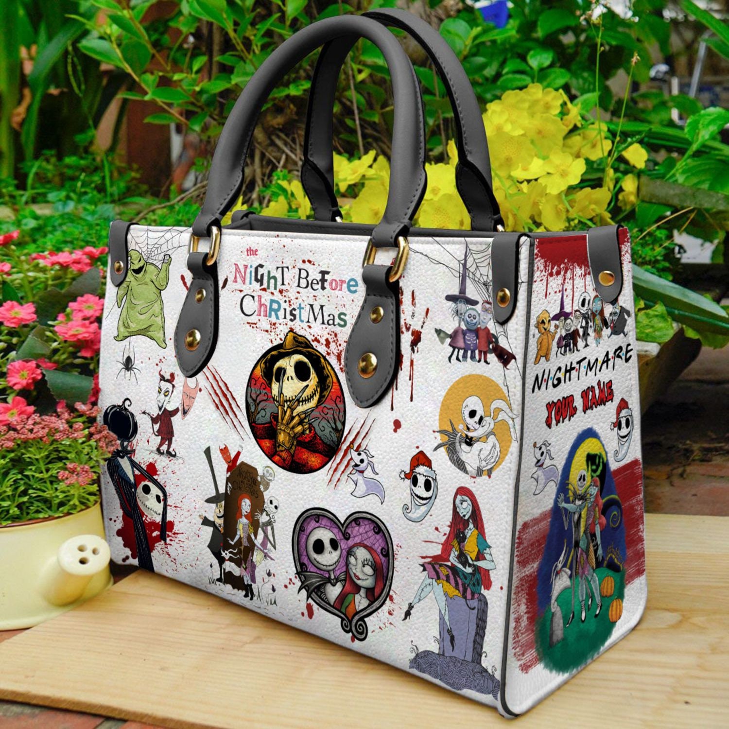 Jack Skellington Halloween Handbag, Jack Skellington Leather Bag ...